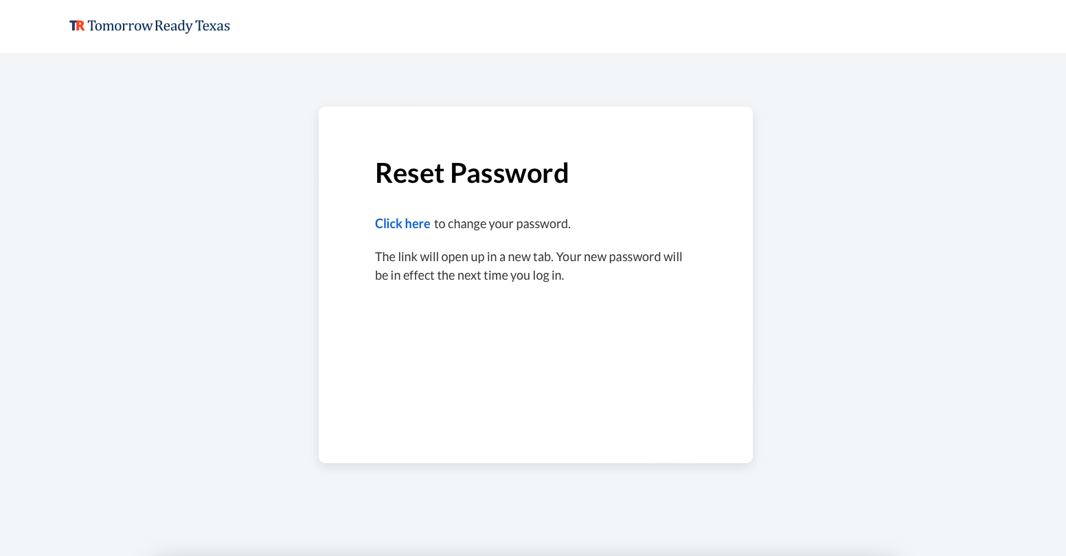 How Do I Change My Password On Tomorrow Ready Texas 